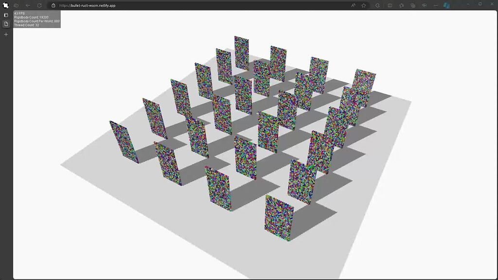 Processing 19,200 Rigidbodies with wasm threading - Demos and projects - Babylon.js