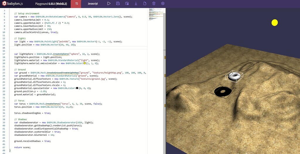 The mesh boundingbox affects its shadow - Questions - Babylon.js