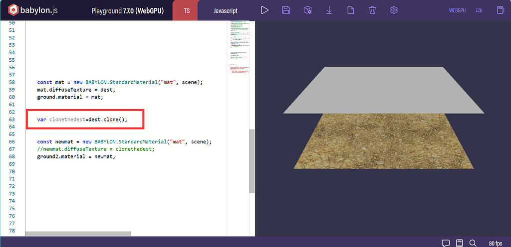 How to clone the dest texture and show it? - Bugs - Babylon.js