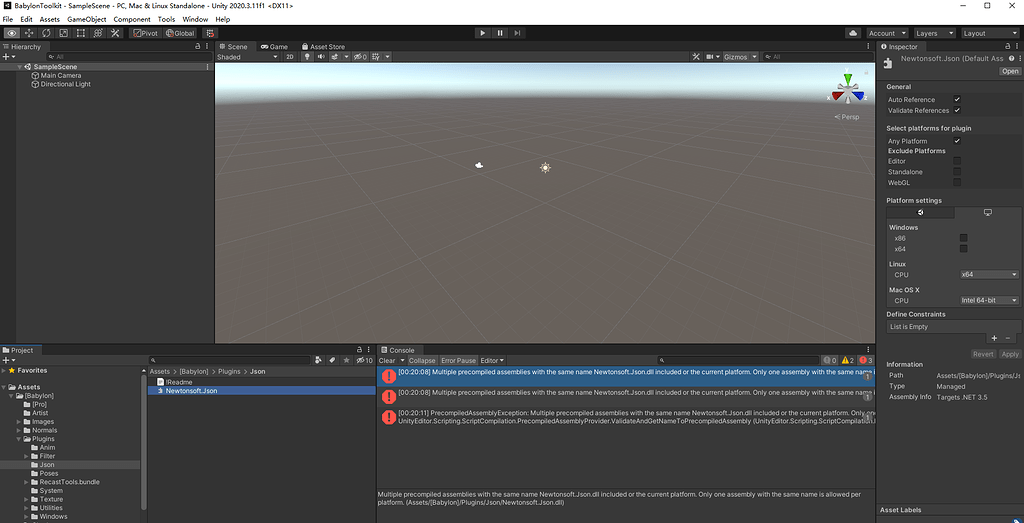 EditorToolkit import Newtonsoft.Json.dll error - Bugs - Babylon.js