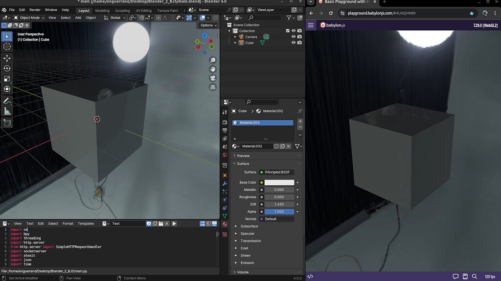 Blender to Playground - Realtime Link - Demos and projects - Babylon.js