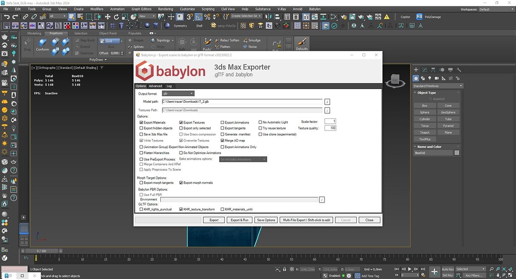 Export 3D model with texture from 3DsMax to GLB - Questions - Babylon.js