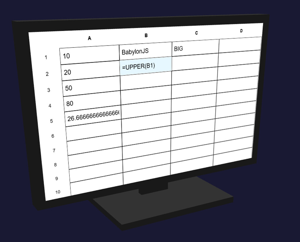 Excel simulator by Babylon.js - Demos and projects - Babylon.js