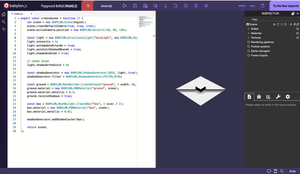Setting light.shadowOrthoScale to 0 will cause banded abnormal shadows ...