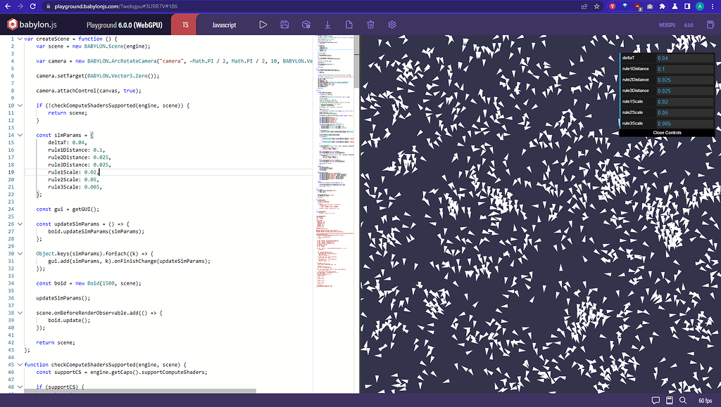 Boid flocking demo freezes after ~ 30 seconds regardless of the number ...