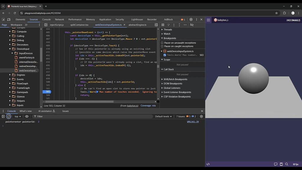 onPointerObservable ignoring tablet pen input - Bugs - Babylon.js