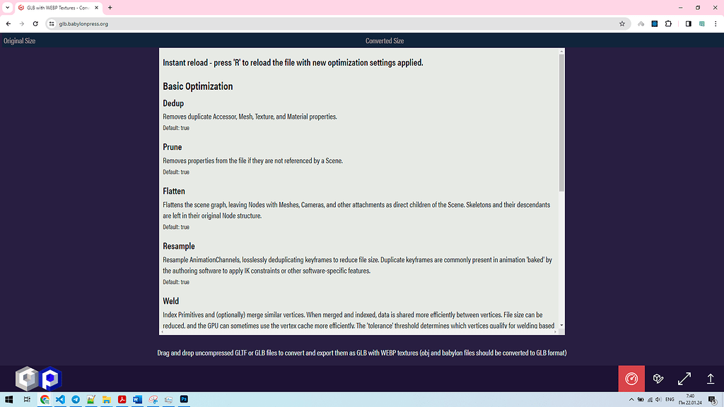 GLB Optimizer for Geometry and Texture Conversion (WEBP and KTX2) - Demos and projects - Babylon.js