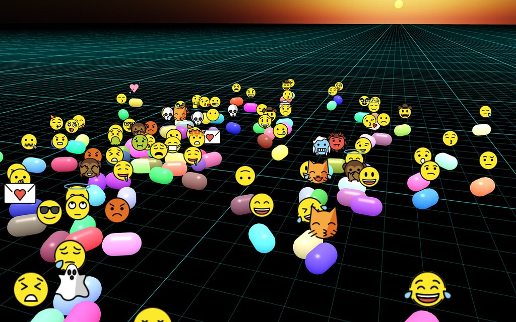 Meshes with attached emojis - Demos and projects - Babylon.js