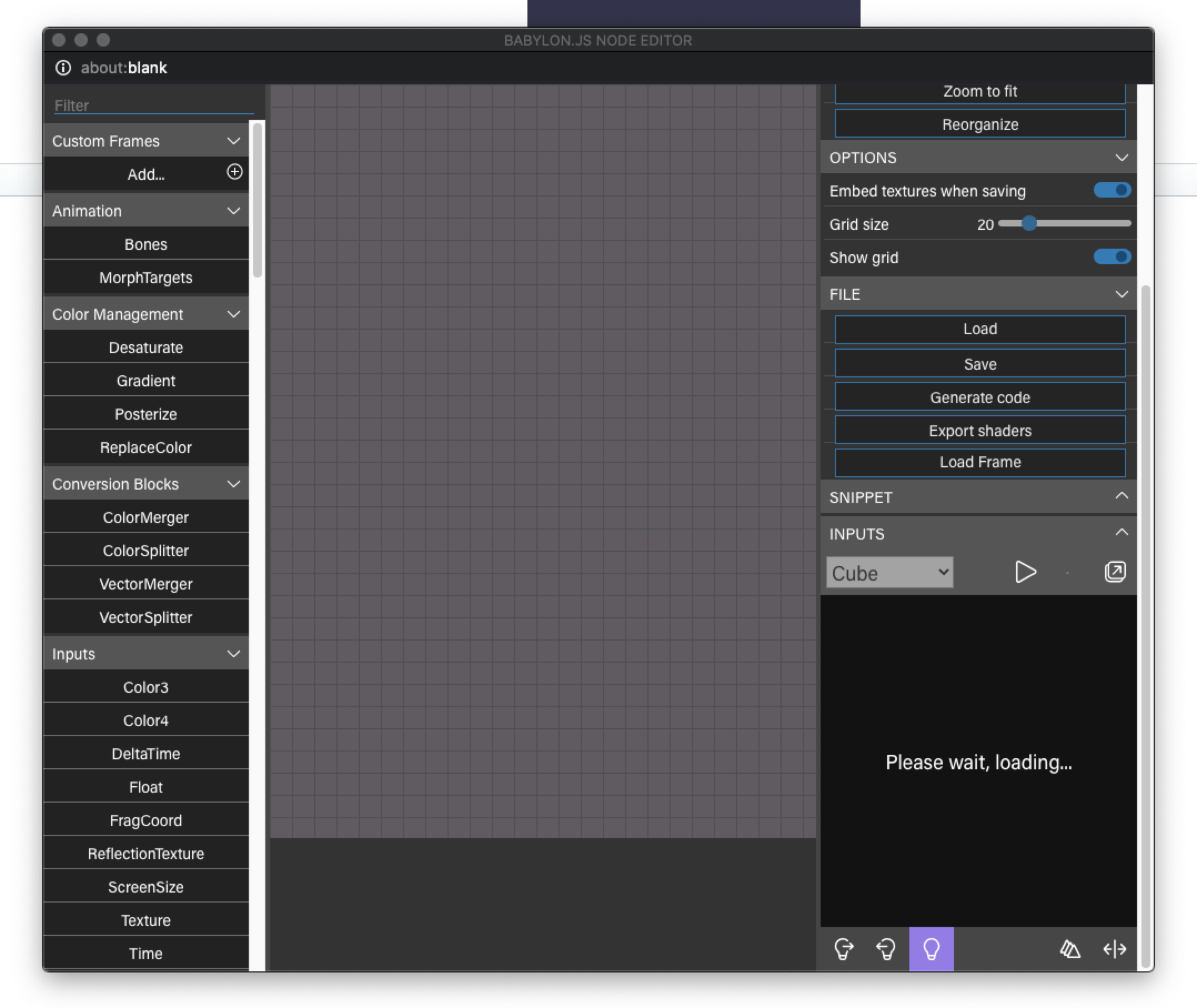 Node editor preview shows 'Please wait, loading...' - Page 2 - Questions - Babylon.js