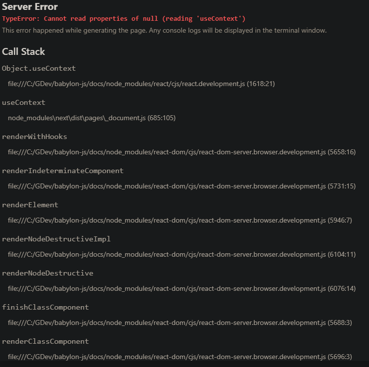 Error running documentation on PC - Questions - Babylon.js