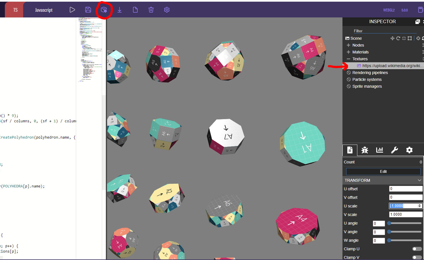 Polyhedra Textures - turn it around - Questions - Babylon.js