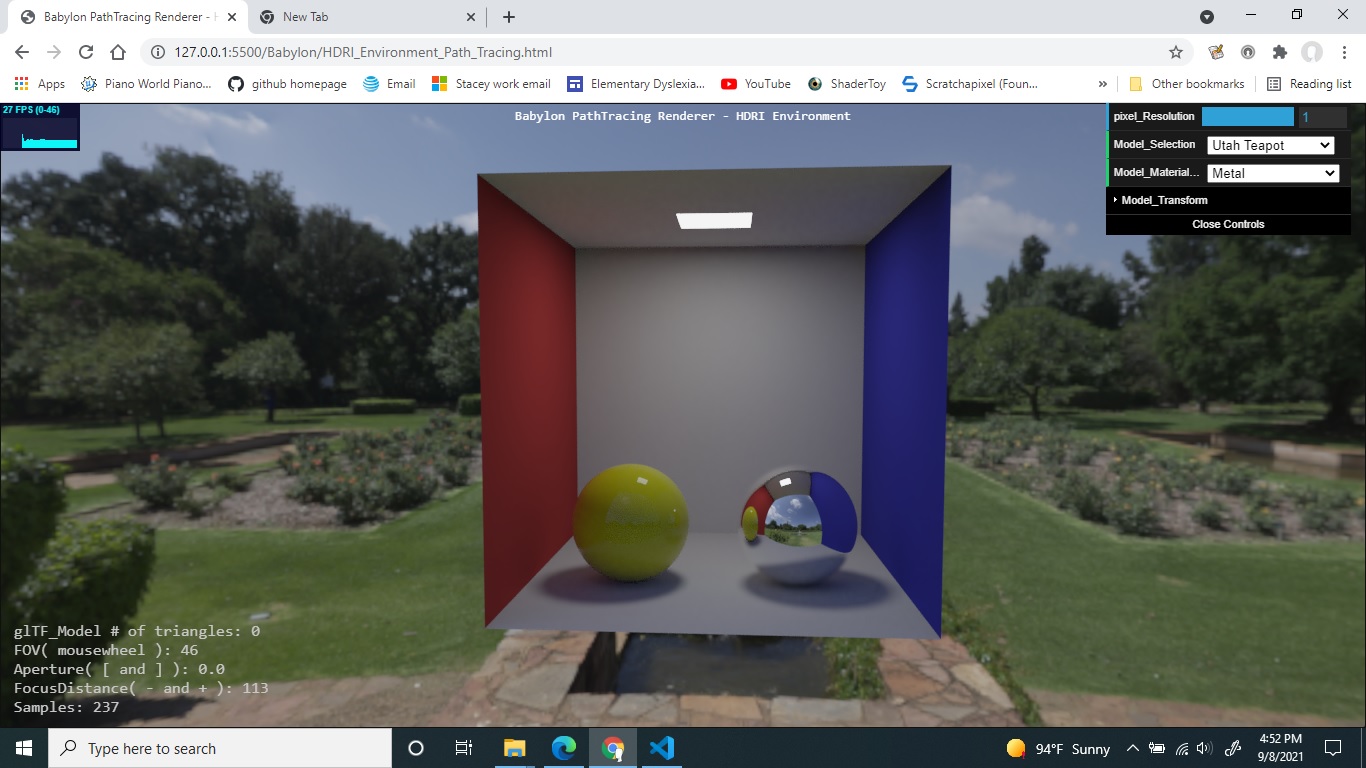 Path-tracing in BabylonJS - #179 by erichlof - Questions - Babylon.js