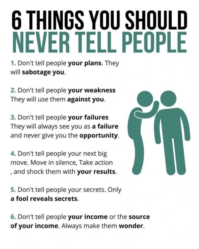 6 Things you should never tell people ! 🔇 - General Discussions ...