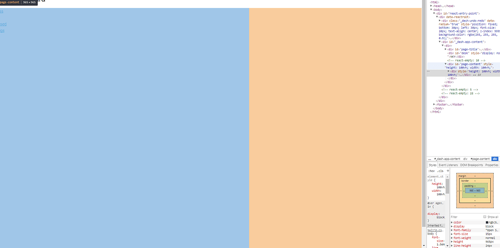 Div in dash not full screen [solved] - Dash Python - Plotly Community Forum