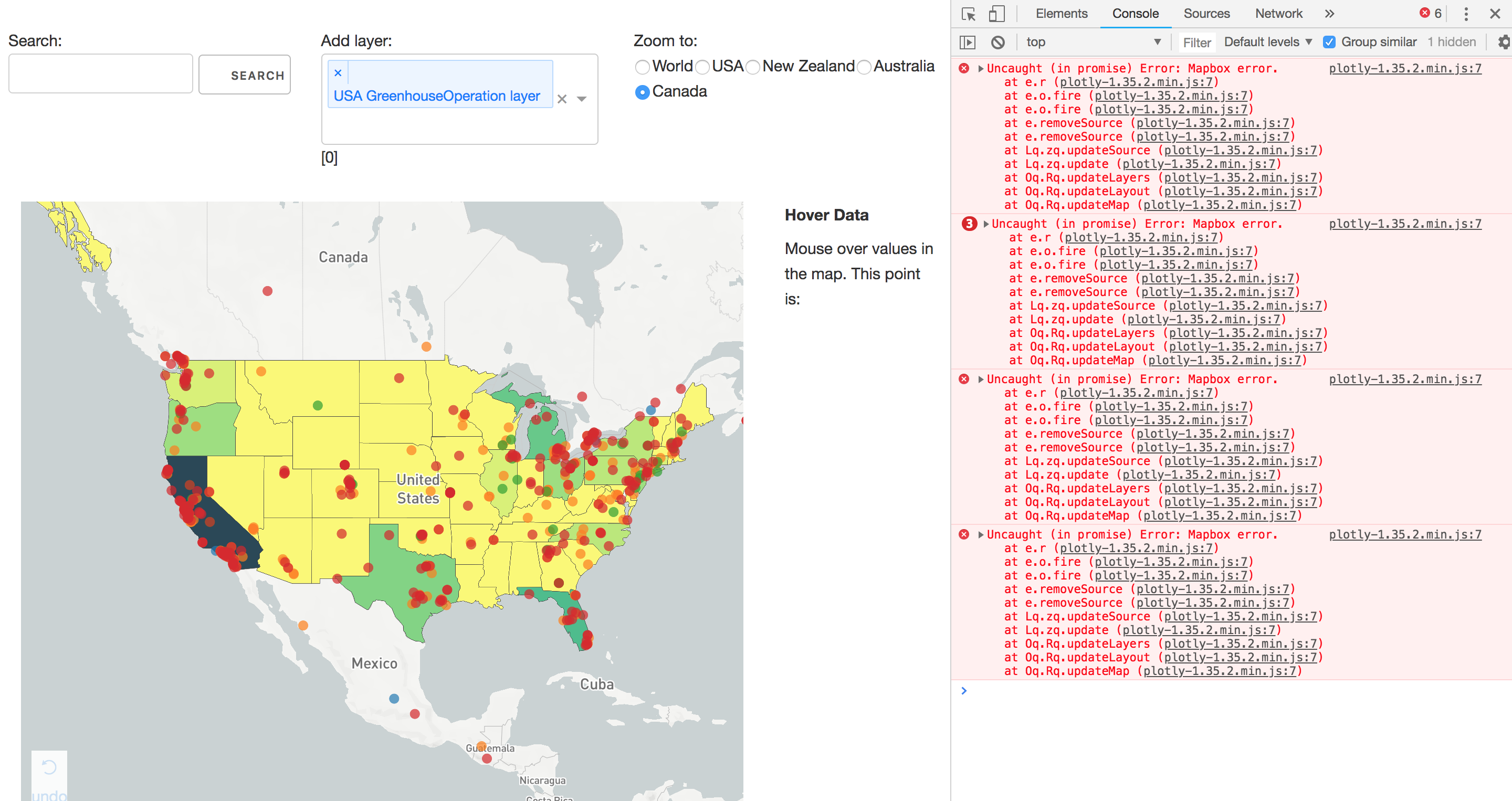 Local Geojson File On Mapbox Cause Console Error Dash Python Plotly