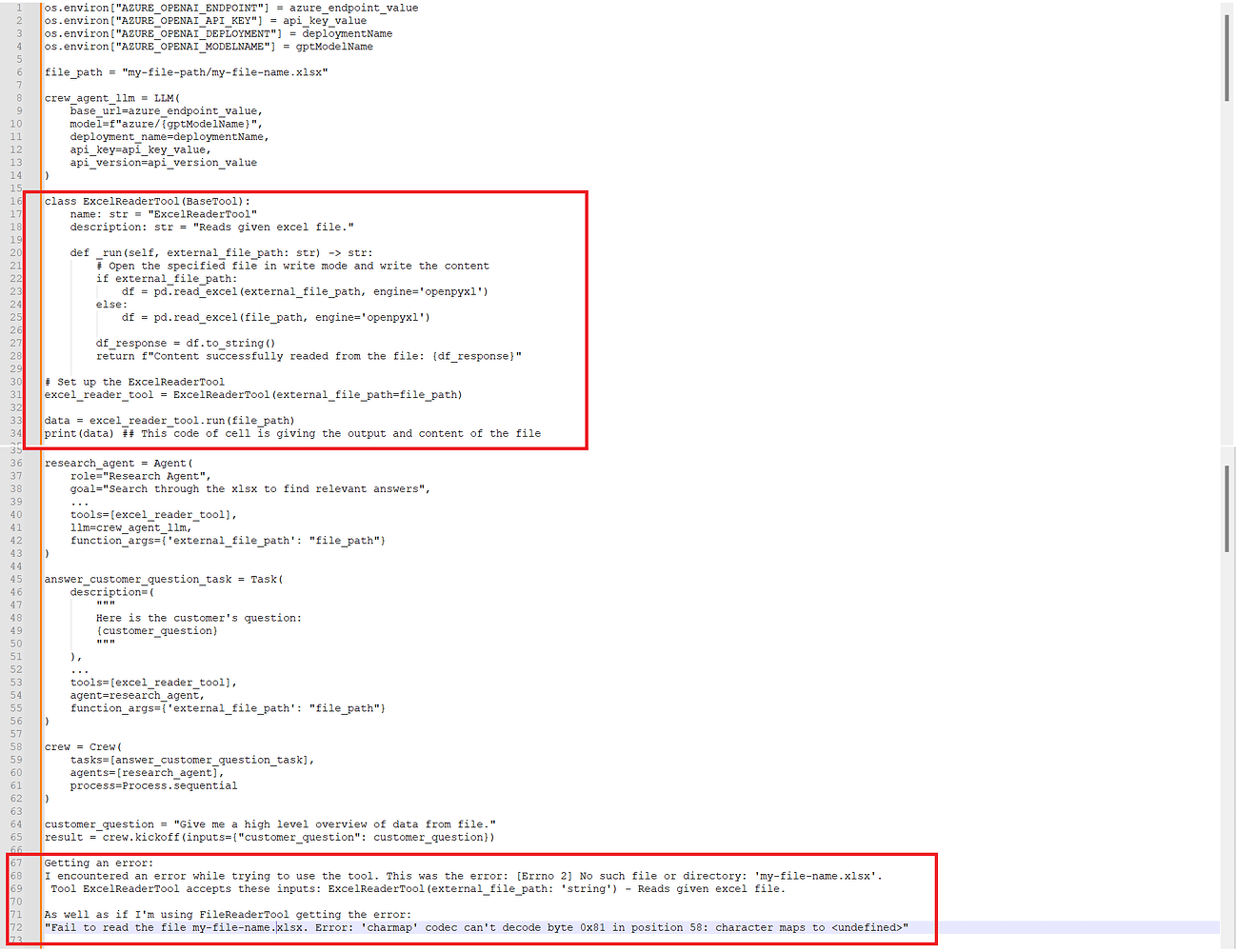 Error While Using Custom Tools And Filereadertool With Agent Crewai Community Support Crewai