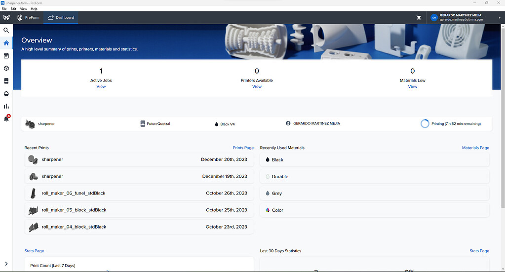 PreForm Dashboard - Feature Requests & Ideas - Formlabs Community Forum
