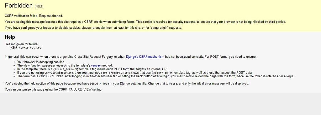 django admin panel login 403 error (csrf) - Mystery Errors - Django Forum