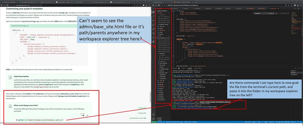 Tutorial 7 - base_site.html location? - The Admin - Django Forum
