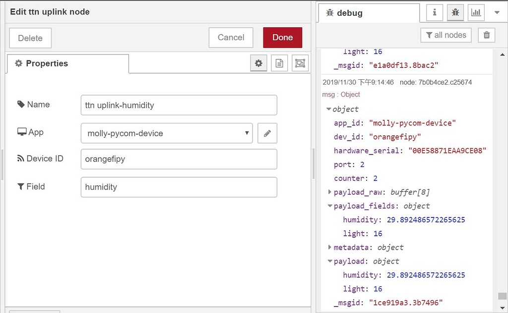 Field in TTN Uplink node - General - Node-RED Forum