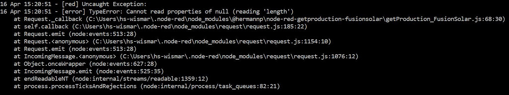 Node-red crashed by getProduction_FusionSolar - General - Node-RED Forum