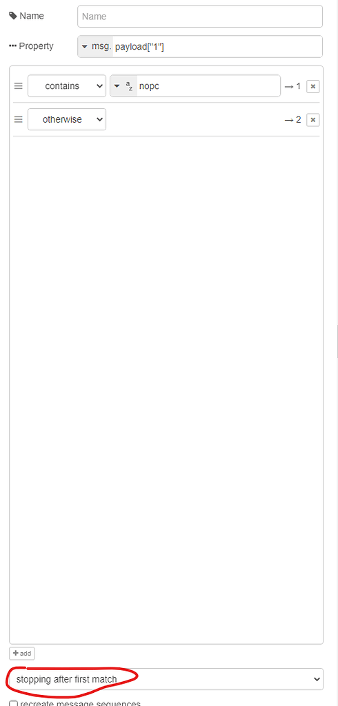 Problem with the use of the "switch" node - General - Node-RED Forum
