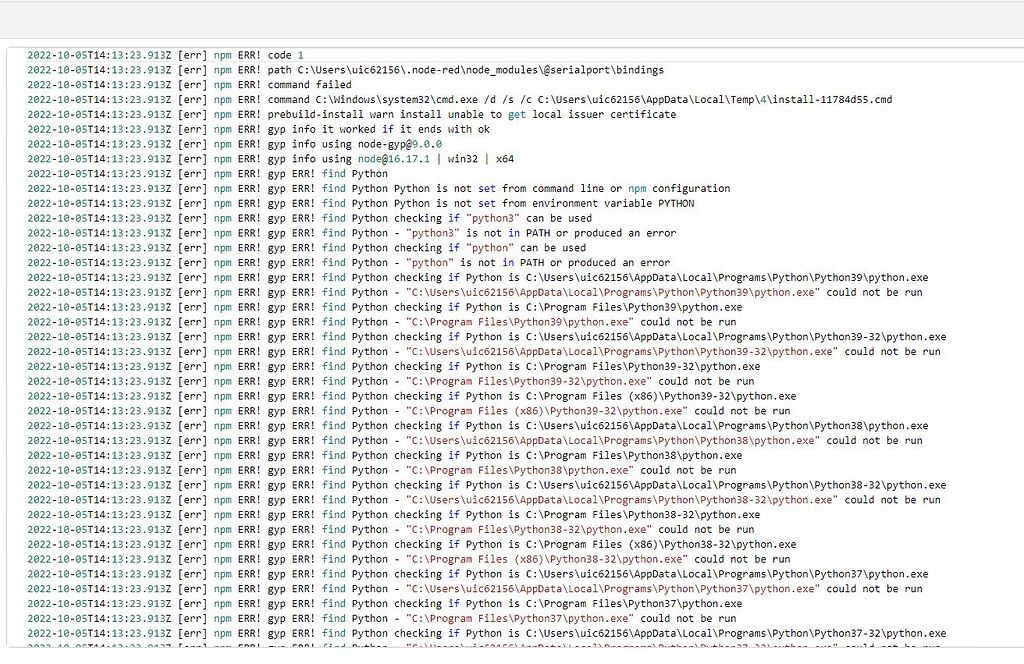 Node-red-contrib-modbus installation failed - General - Node-RED Forum