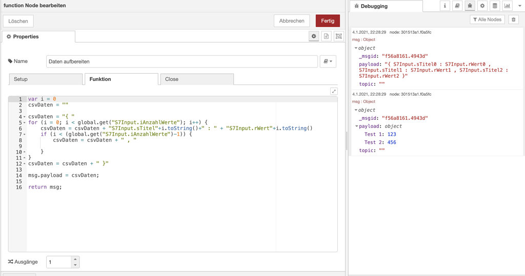 Set Payload Message With Function Node General Node Red Forum