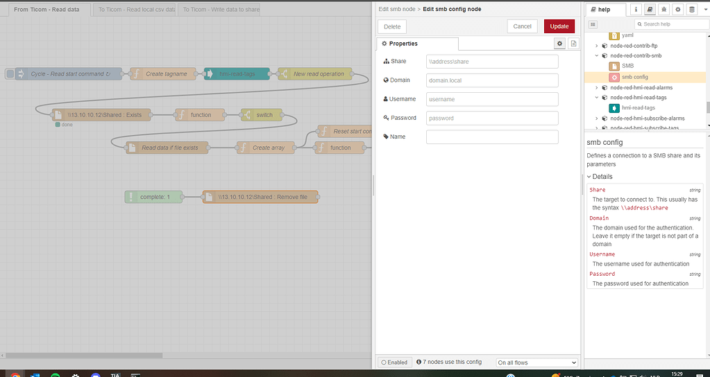 Dynamically change configuration of SMB node - General - Node-RED Forum