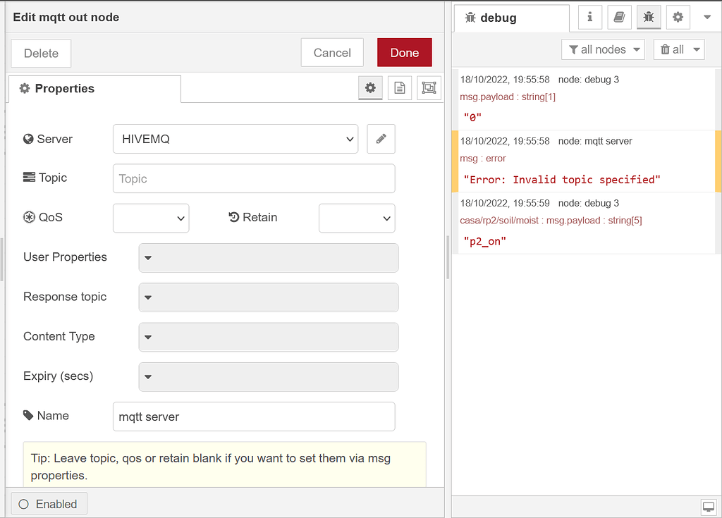Mqtt issue setup error - General - Node-RED Forum