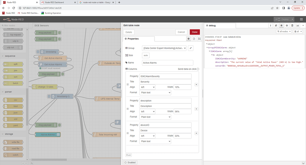 Ui-table not showing array contents - Dashboard - Node-RED Forum