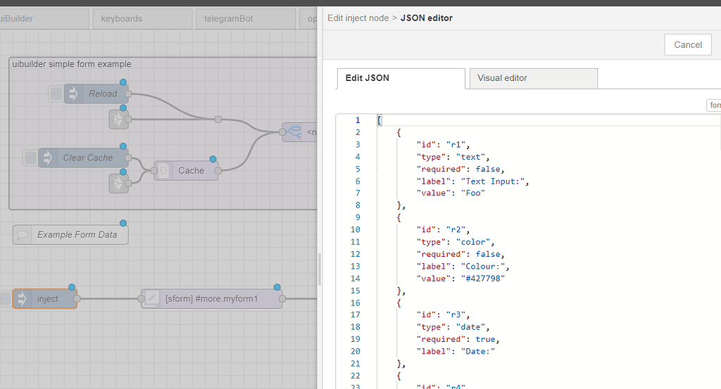 How to edit form json of the ubi-element? - General - Node-RED Forum