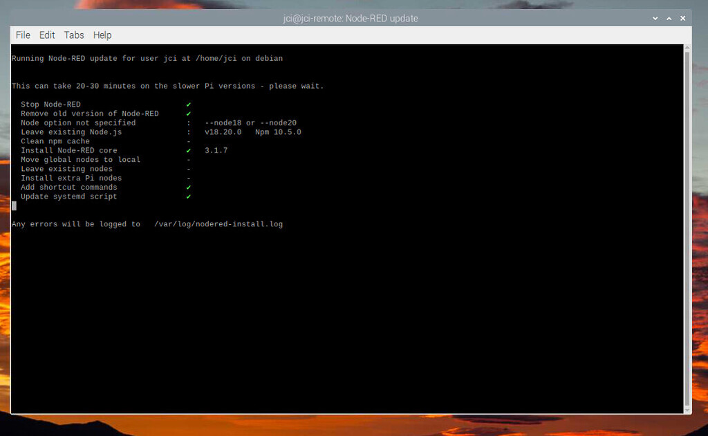 Node-Red Install Script Not Completing - General - Node-RED Forum