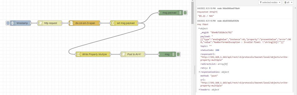 Need help sending a payload array value to my controler - General - Node-RED Forum