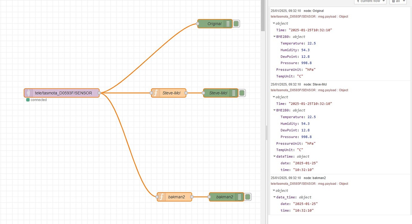 Splitting an object into two separate objects - General - Node-RED Forum