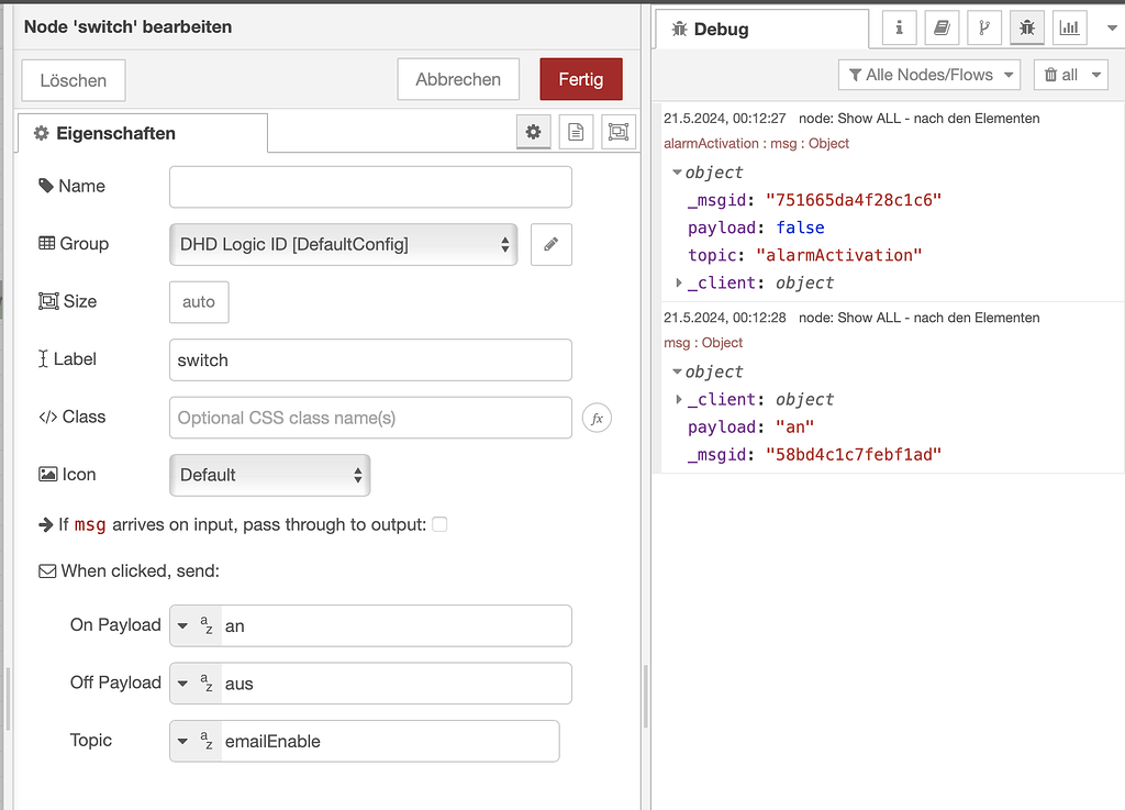 Dashboard 2 0 Switch No Topic In Message Dashboard Node Red Forum