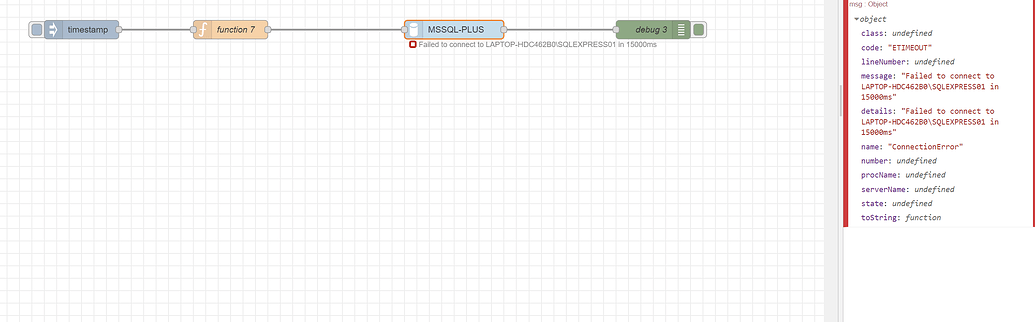 Node red can't connect sql server - General - Node-RED Forum Node red can't connect sql server - General - Node-RED Forum