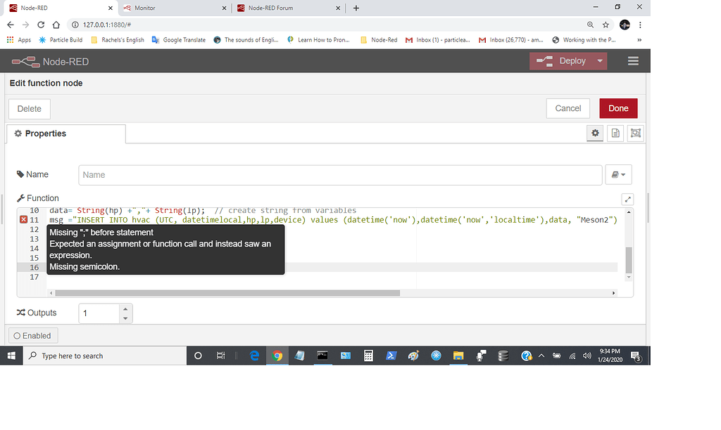 Insert data in sqlite without inject node - General - Node-RED Forum