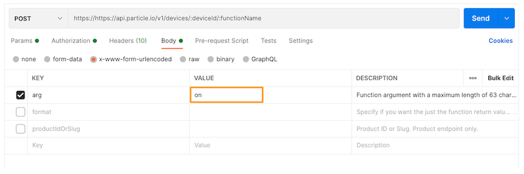 Cloud API Postman - Cloud - Particle