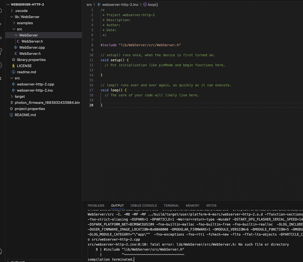 "No such file or directory" when trying to import library Particle Workbench - Particle ...