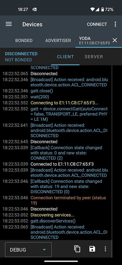 Bluetooth error -170 - Firmware - Particle