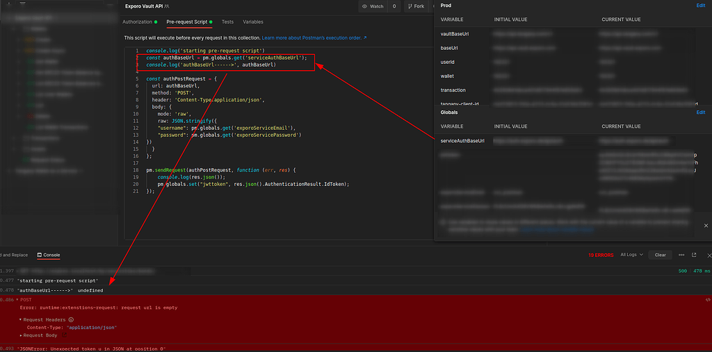 Global Variables Undefined In Pre Request Script Ask The Experts And