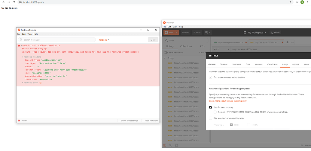 Could Not Get Any Response Socket Hang Up Ask The Experts And Postman Tips Postman Community
