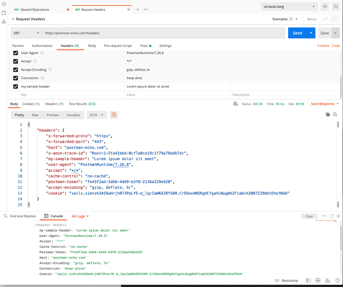 Request headers are not getting sent - Help Hub - Postman Community