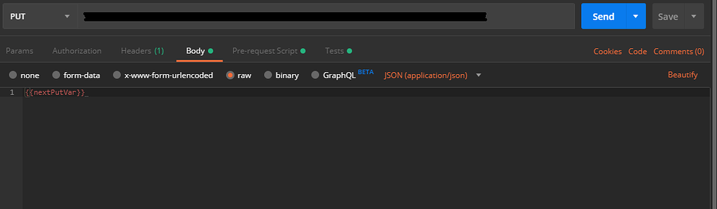 How to set the entire body of a PUT request with the stored JSON object ...