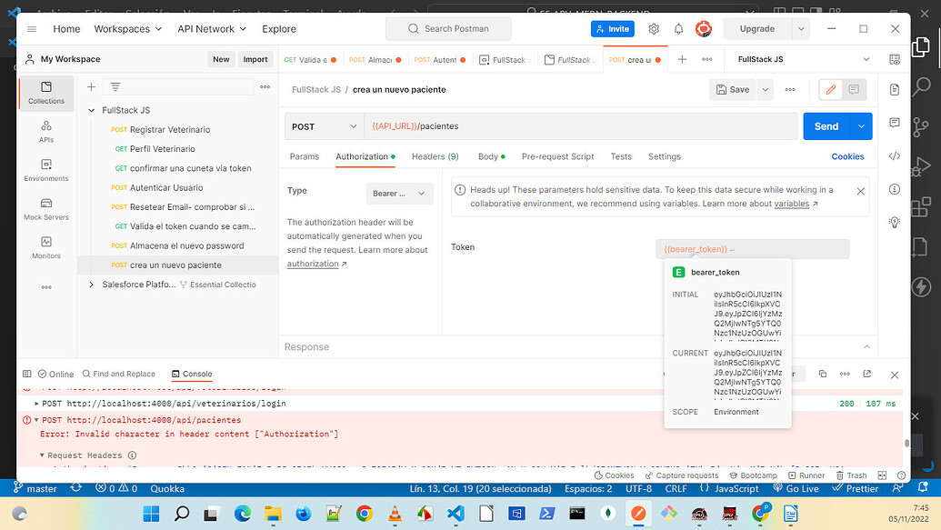 Error Invalid Character In Header Content Authorization Ask The Experts And Postman Tips