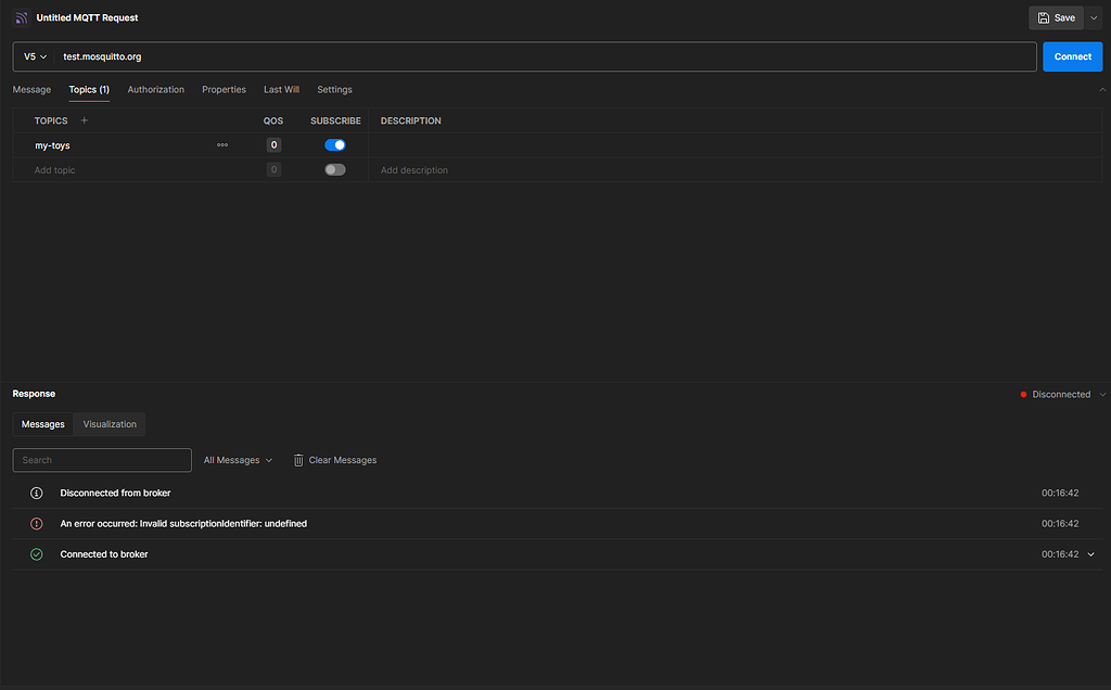 Error Subscribing To Mqtt Topics Ask The Experts And Postman Tips Postman Community