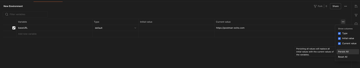 Set Environment Current Variable Values To Initial Values Help Hub Postman Community