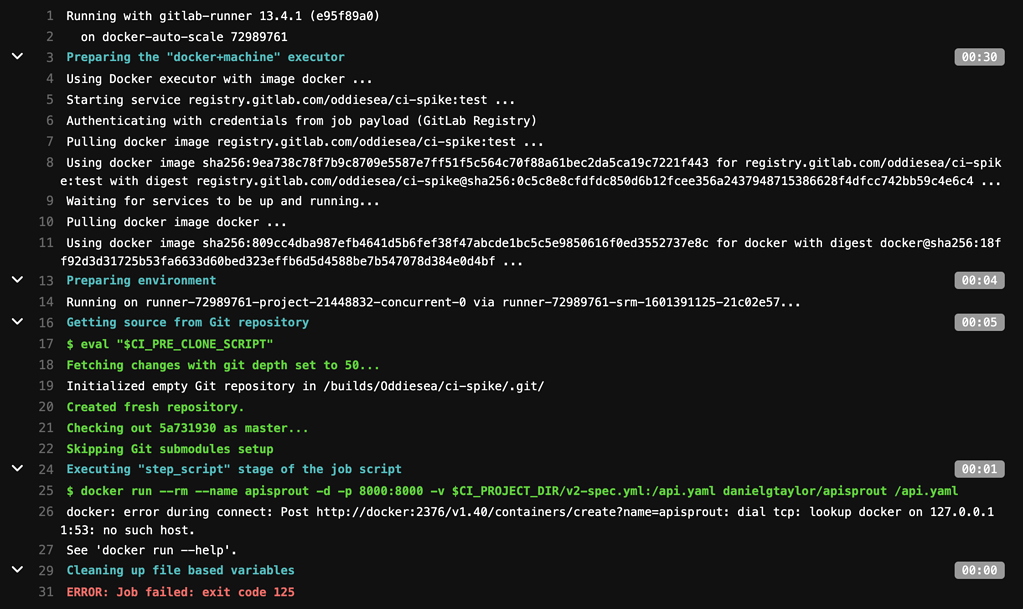 Docker host only available in first pipeline stage (dind) - GitLab CI ...