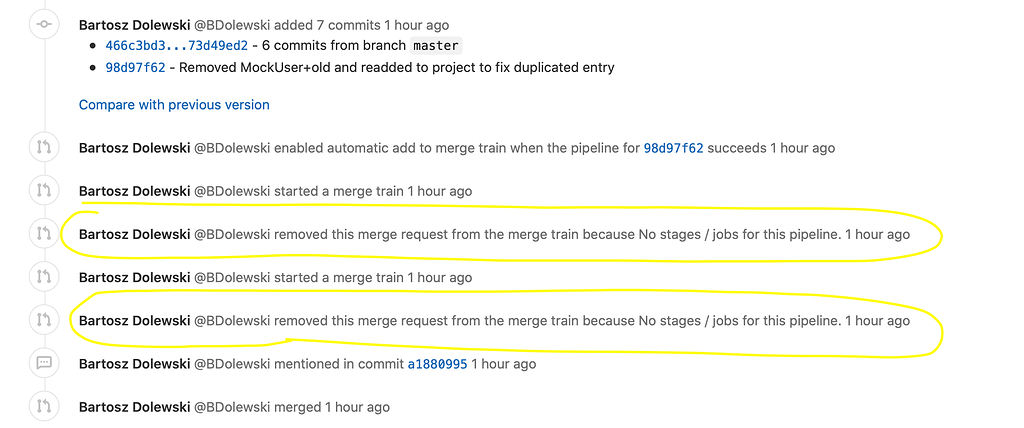 Merge request dropped from the merge train immediately - How to Use ...